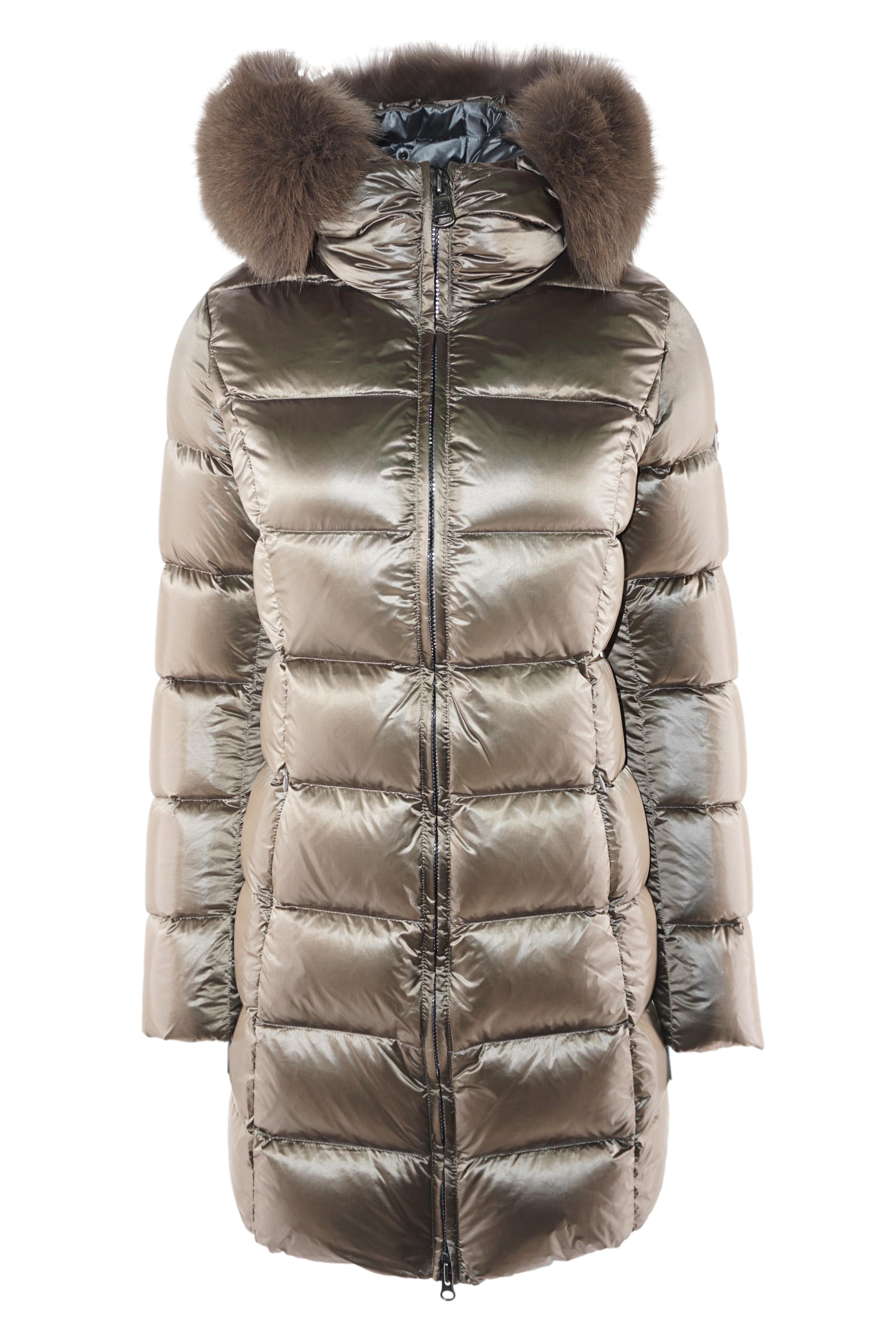 Giubbino Lungo con Cappuccio e Pelliccia / Tortora