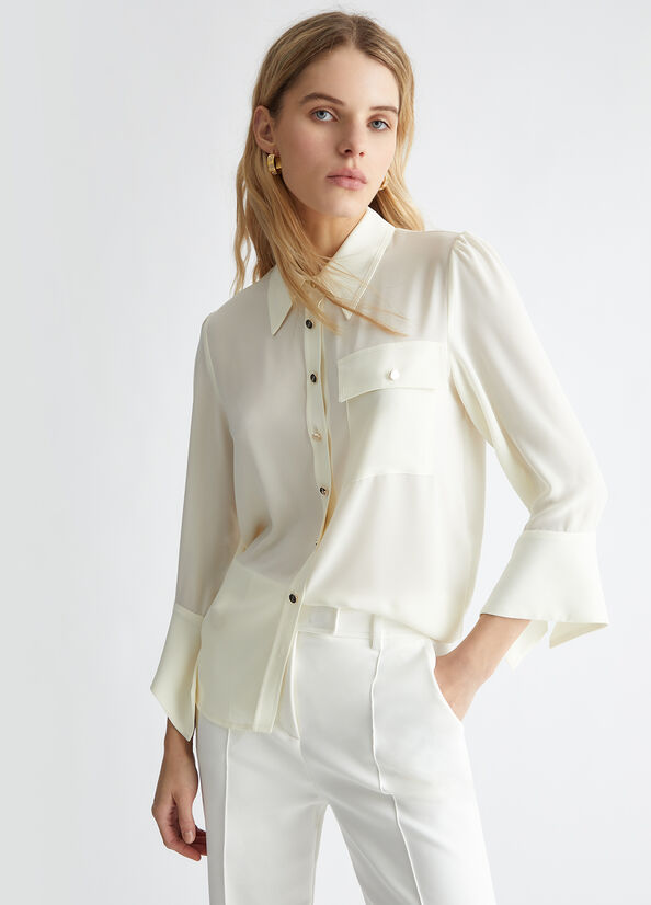 Camicia in Georgette / Bianco