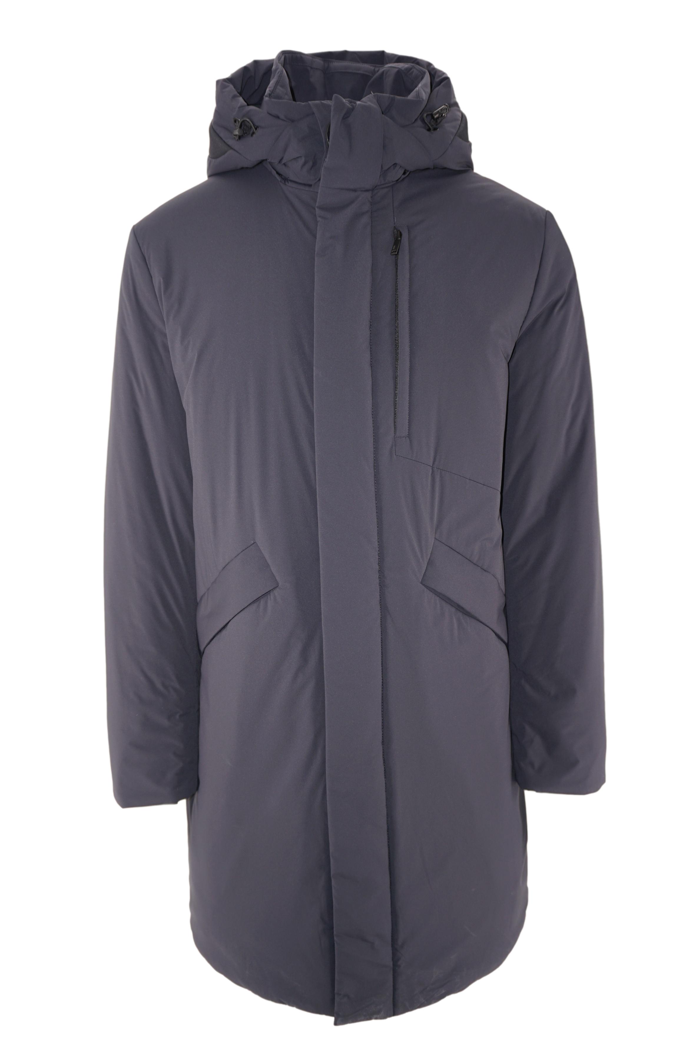 Giubbino Lungo in Nylon Stretch / Blu