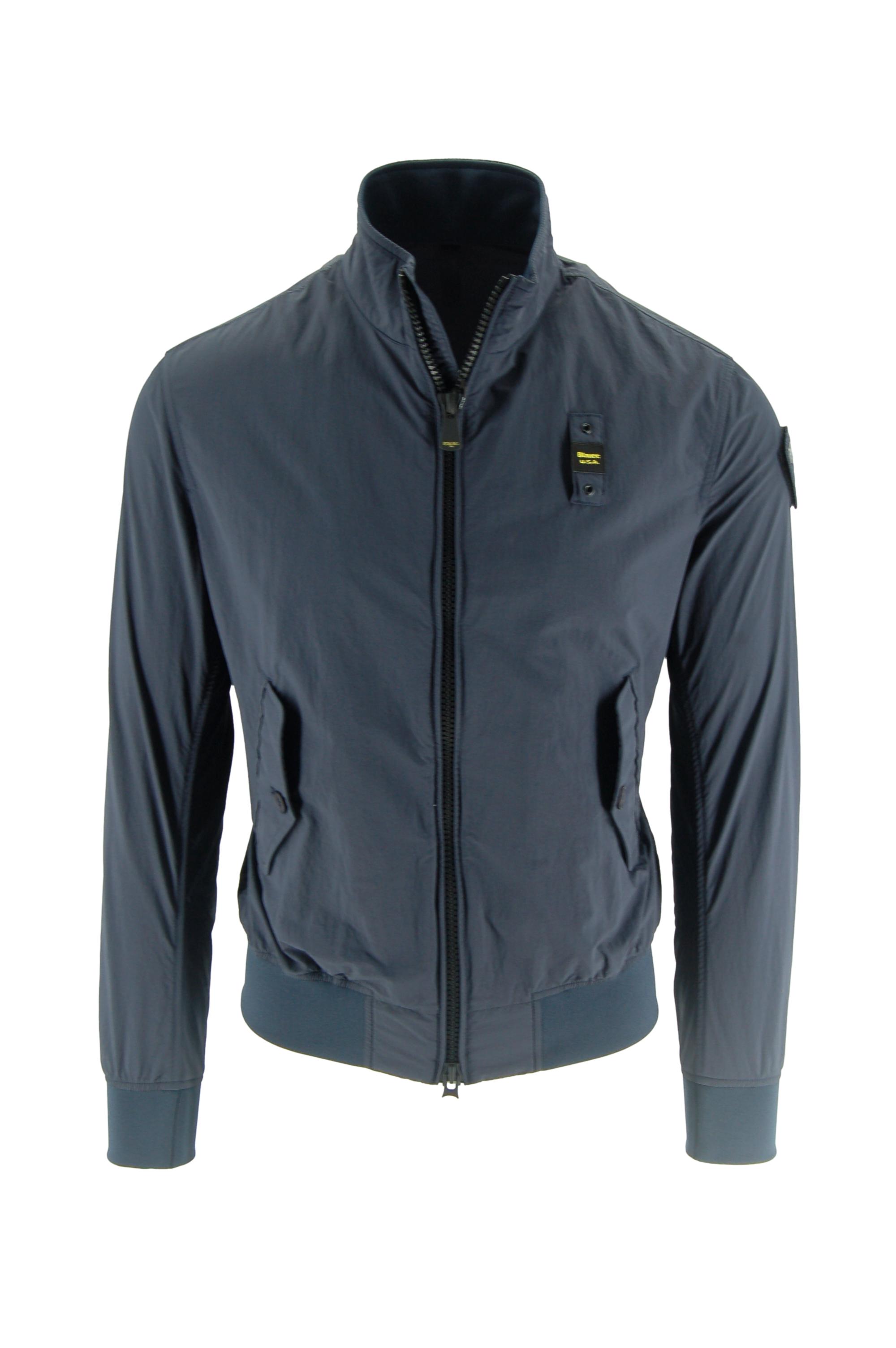 Bomber in Nylon Stretch Blauer / Blu