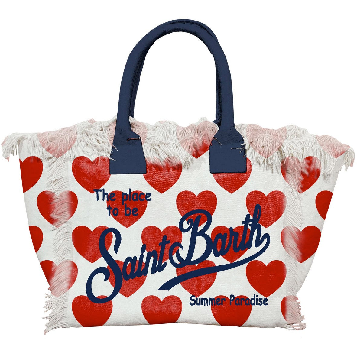 Borsa Vanity Mini in Canvas con Logo Mc2 Saint Barth / Bianco