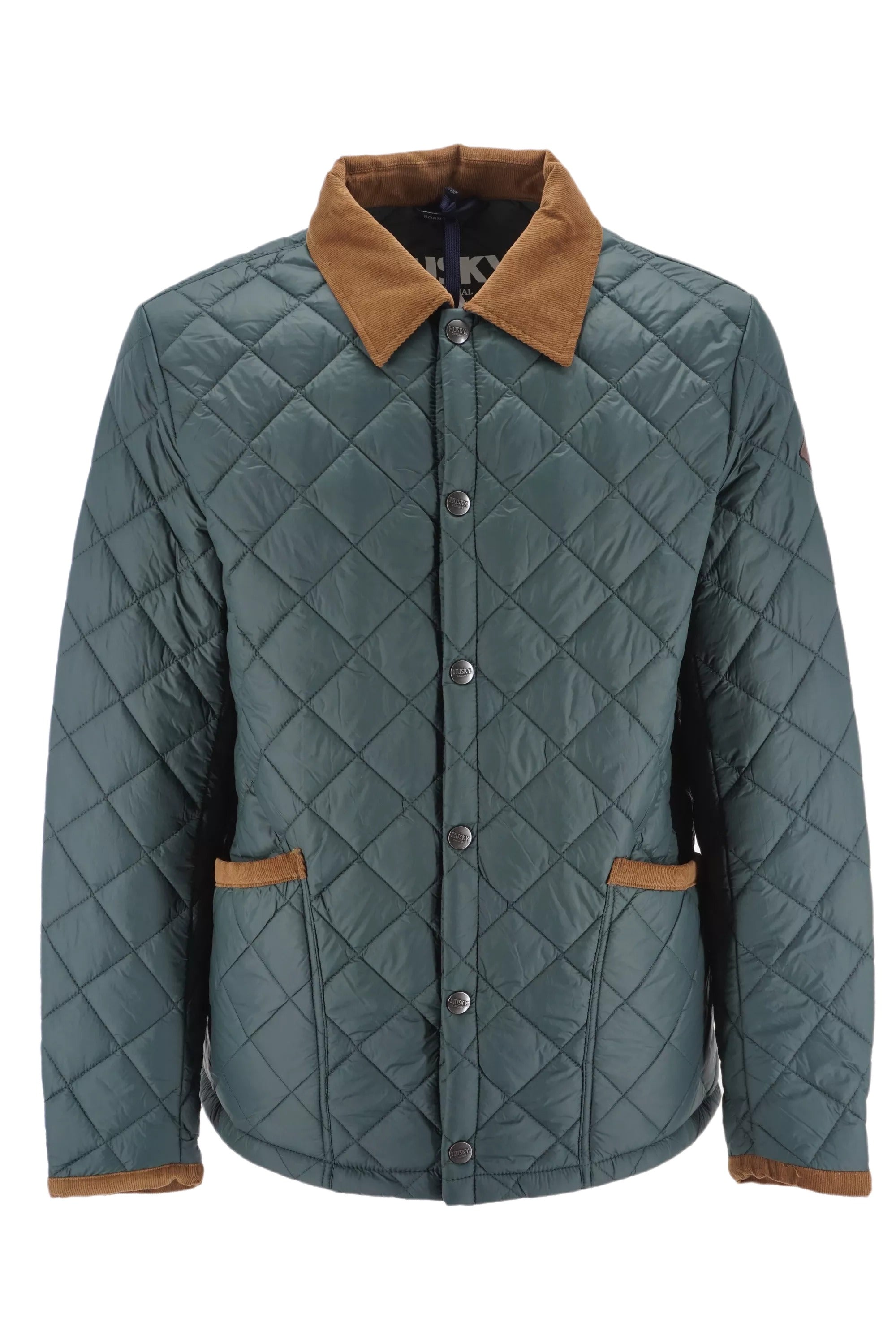 Giubbino Trapuntato con Logo Husky / Verde